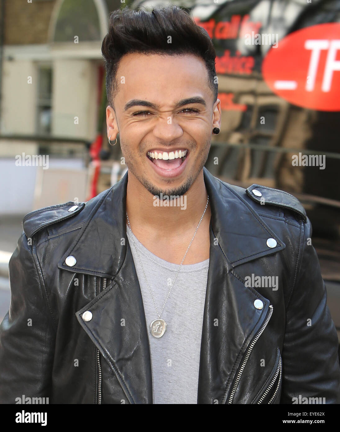 Aston Merrygold outside the ITV Studios Featuring: Aston Merrygold ...