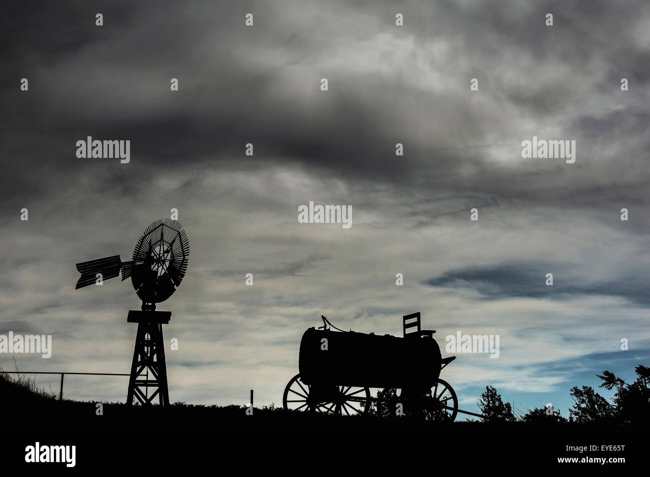 Water Windmill And Cart At The National Ranching Heritage Center, A ...