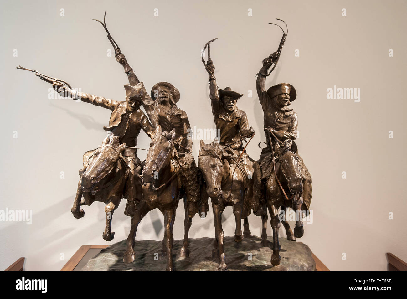 Cowboy Bronze Statue. Museum Of Texas Tech, Lubbock, Texas, Usa Stock ...
