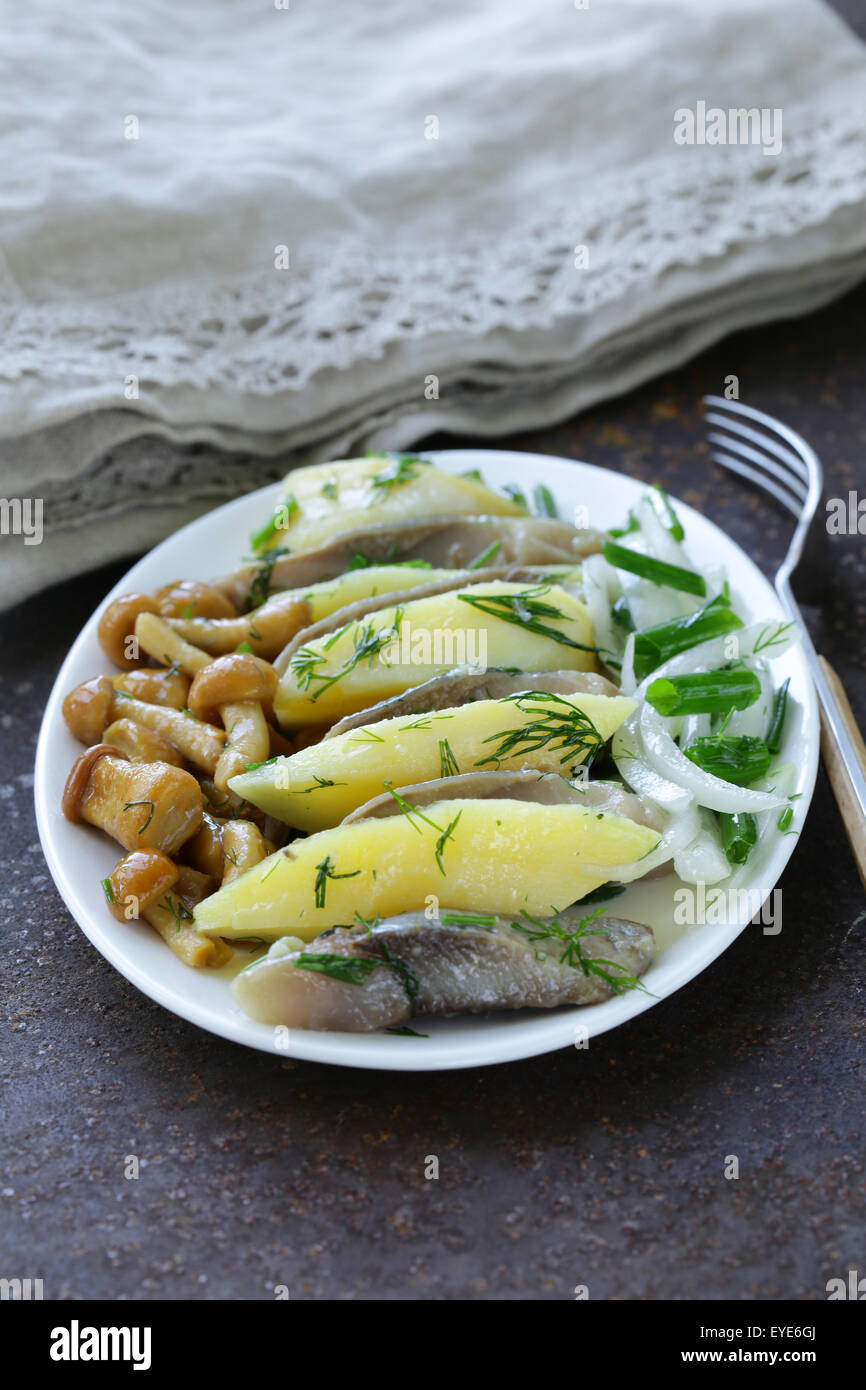 Herring with boiled potatoes hi-res stock photography and images - Alamy
