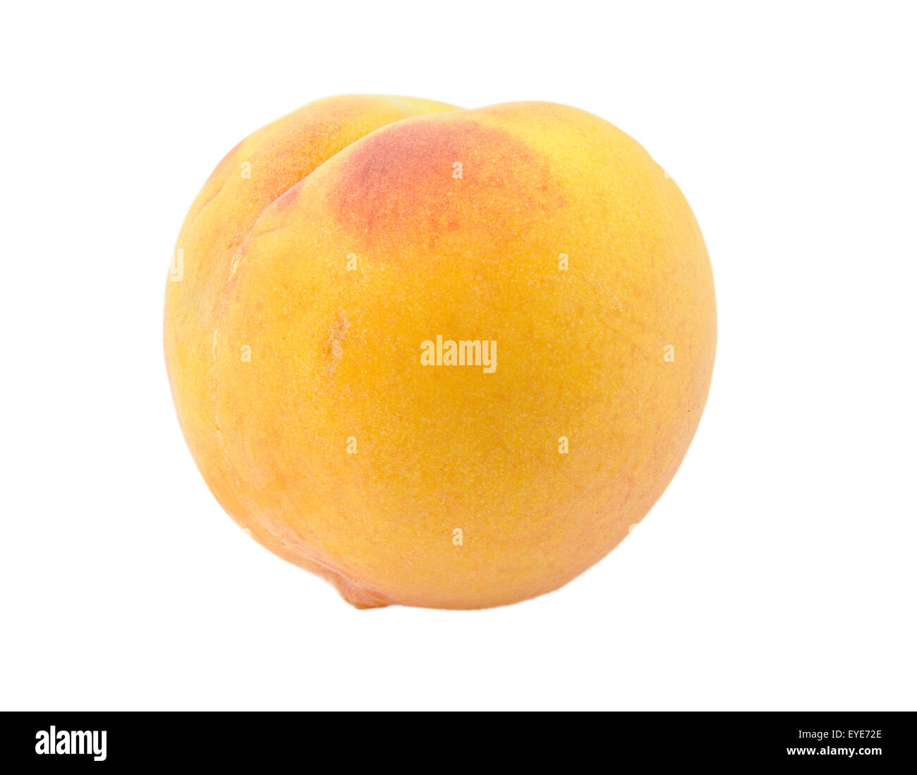 Single ripe peach isolated on white background Stock Photo - Alamy