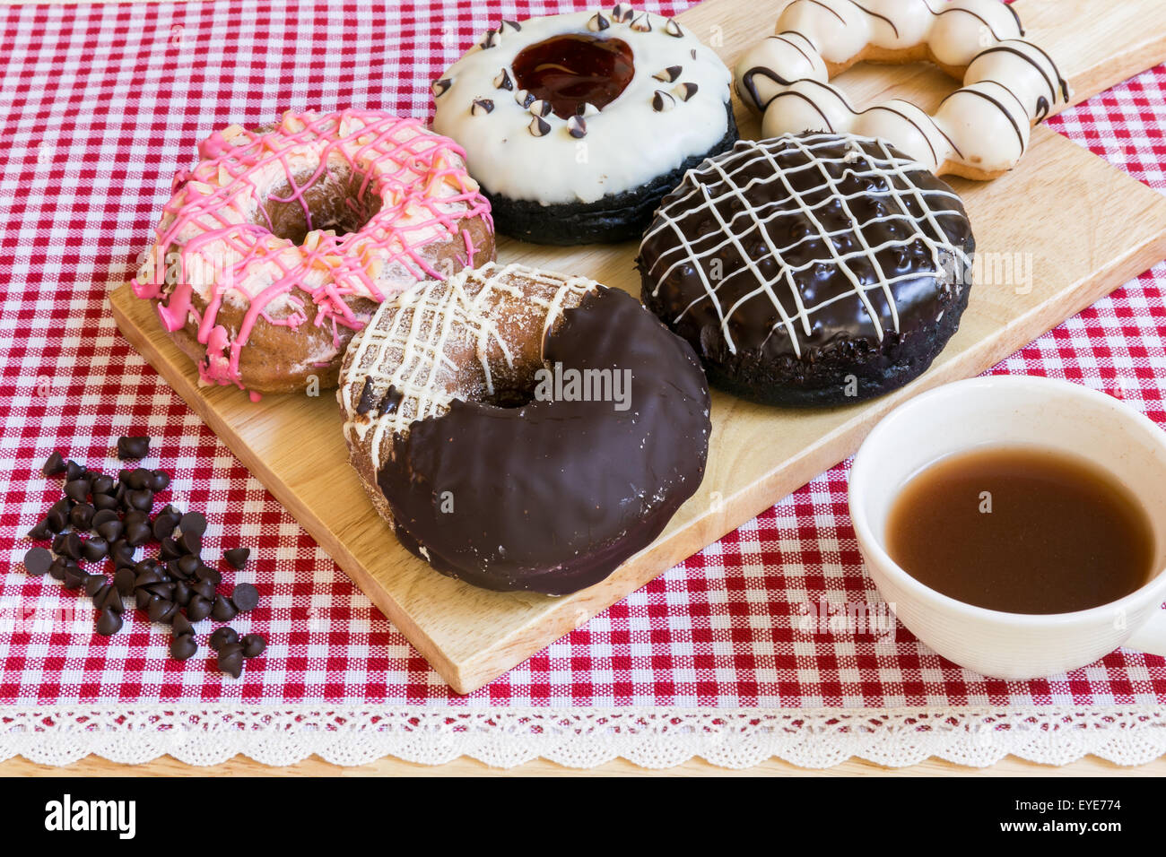 Colorful Doughnut or Donut for Relax Coffee Break Time Stock Photo - Alamy