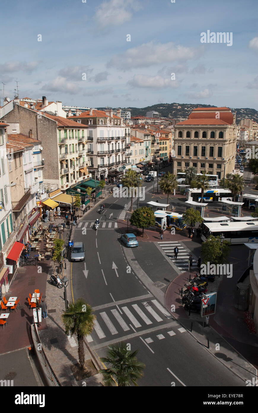 France, Provence, Bus Station And Cafes In Old Cannes; Cannes Stock ...