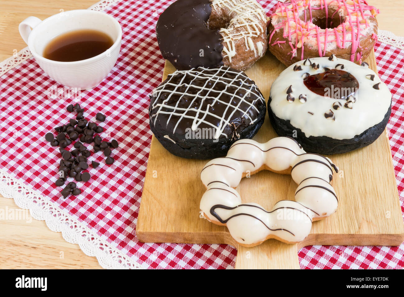 Colorful Doughnut or Donut for Relax Coffee Break Time Stock Photo - Alamy