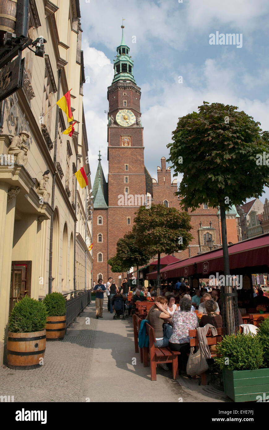 Poland, Gothic Style Town Hall In Market Square; Wroclaw Stock Photo ...