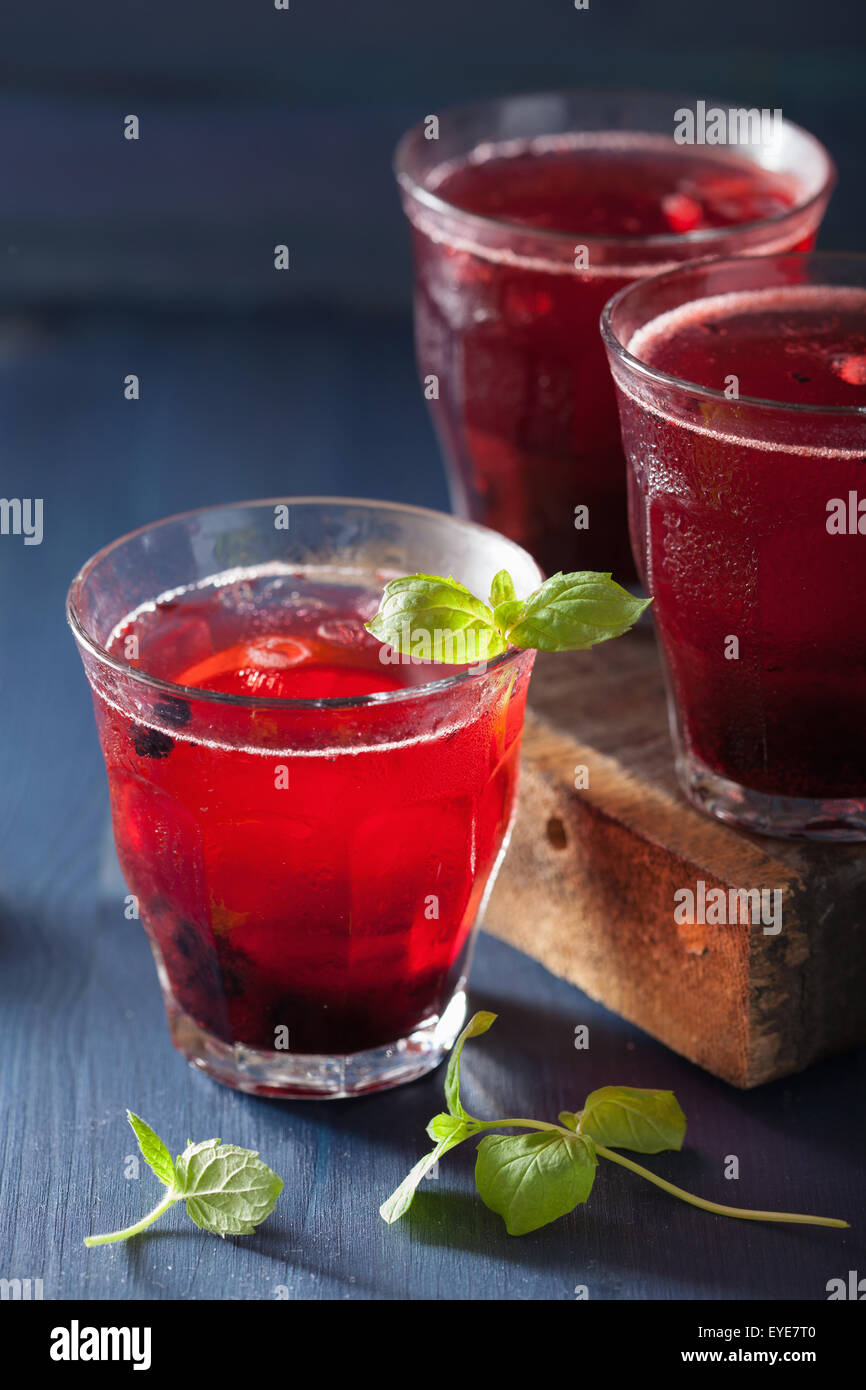 refreshing blueberry drink with lime and mint Stock Photo - Alamy