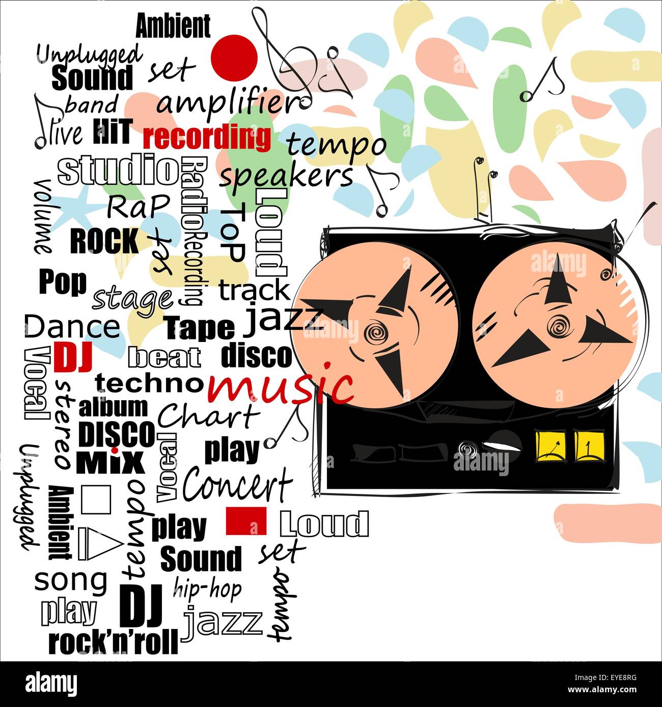 70's music studio Stock Vector Images - Alamy