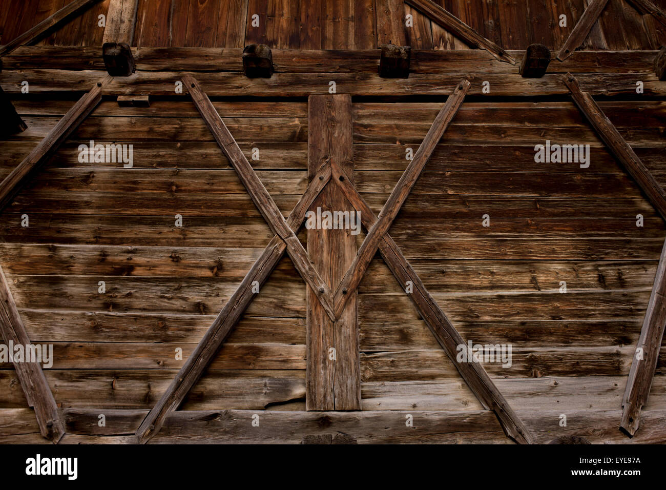 Typical Tyrolean timber barn architecture in Leonhard-St Leonardo, a ...