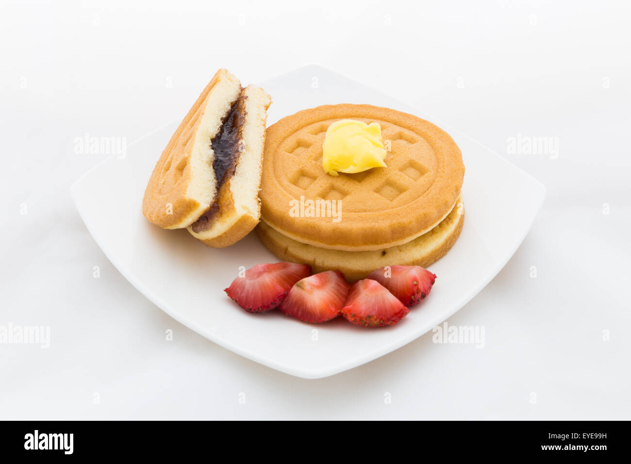 Waffle, Isolated on white background Stock Photo - Alamy