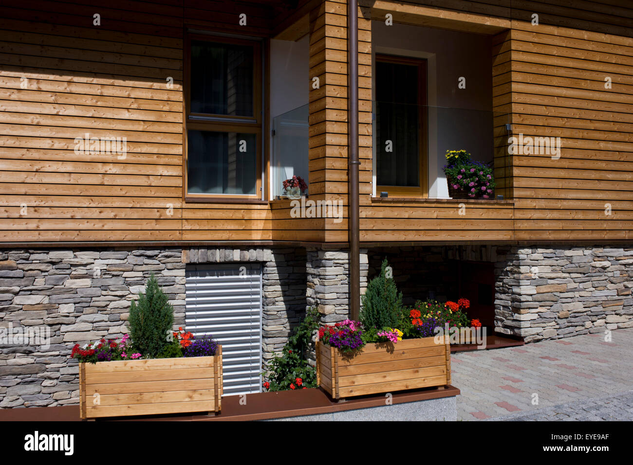 Modern Tyrolean house architecture in Leonhard-St Leonardo, a Dolomites ...