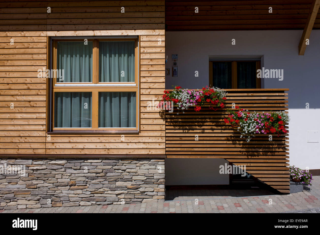 Modern Tyrolean house architecture in Leonhard-St Leonardo, a Dolomites ...