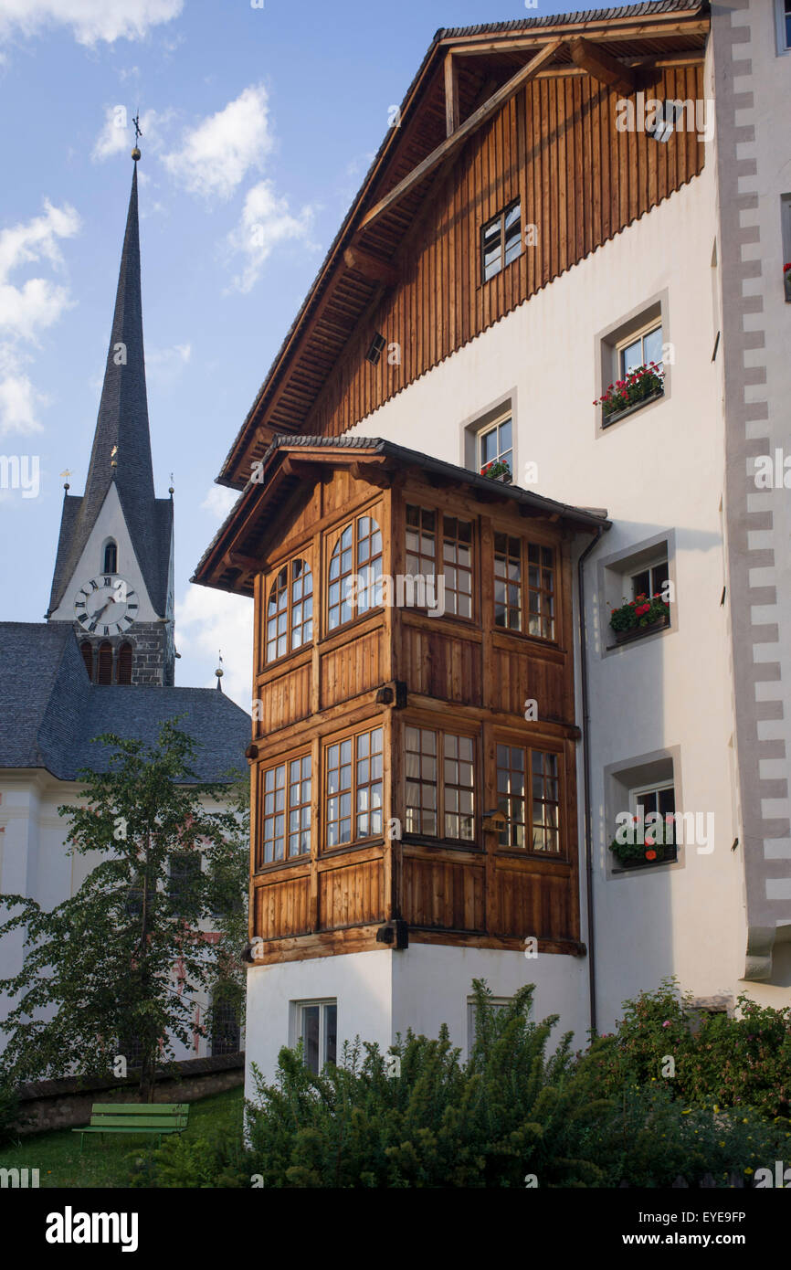 Typical Tyrolean architecture in Leonhard-St Leonardo, a Dolomites ...