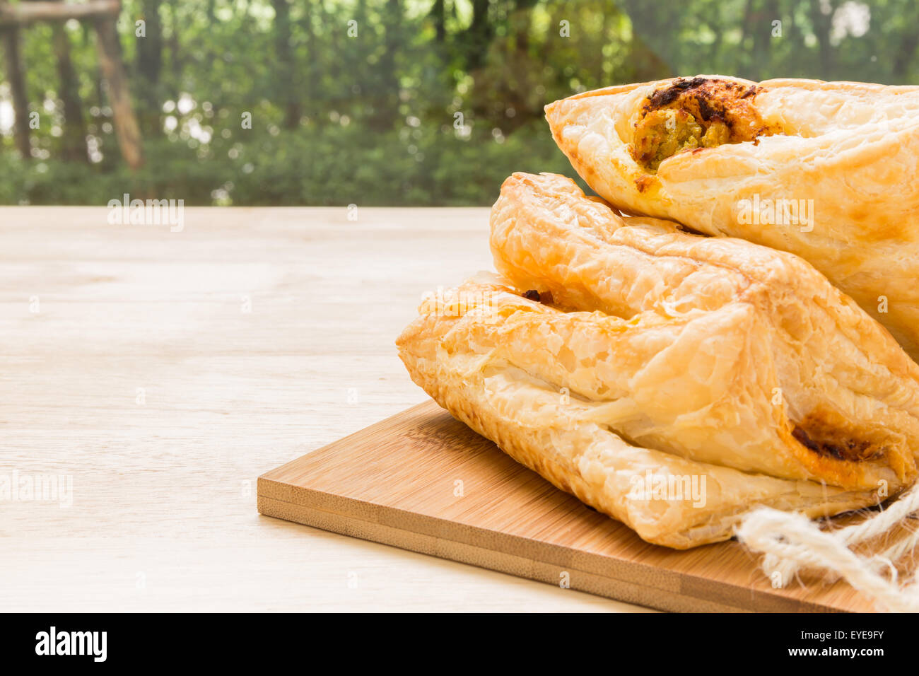 Freshly made puff pastry pie for break time Stock Photo - Alamy