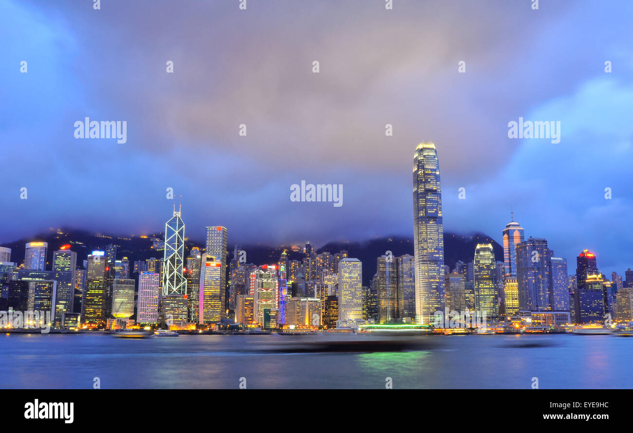 Hong Kong Skyline Island sunset from Kowloon China Stock Photo - Alamy