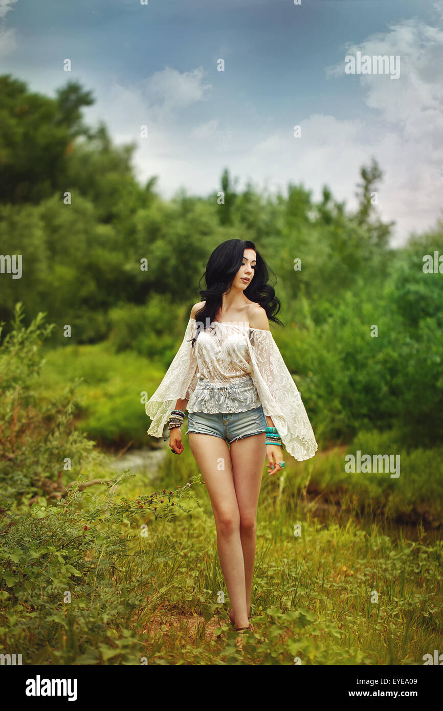 Boho girl hi-res stock photography and images - Alamy