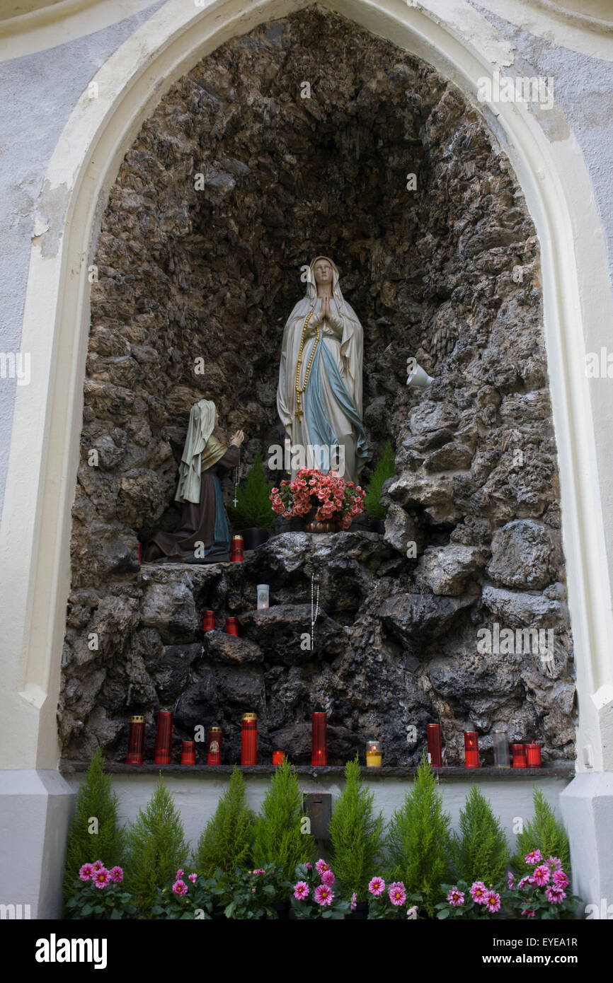 Virgin Mary shrine in the kloister of San Michele in the Italian border ...
