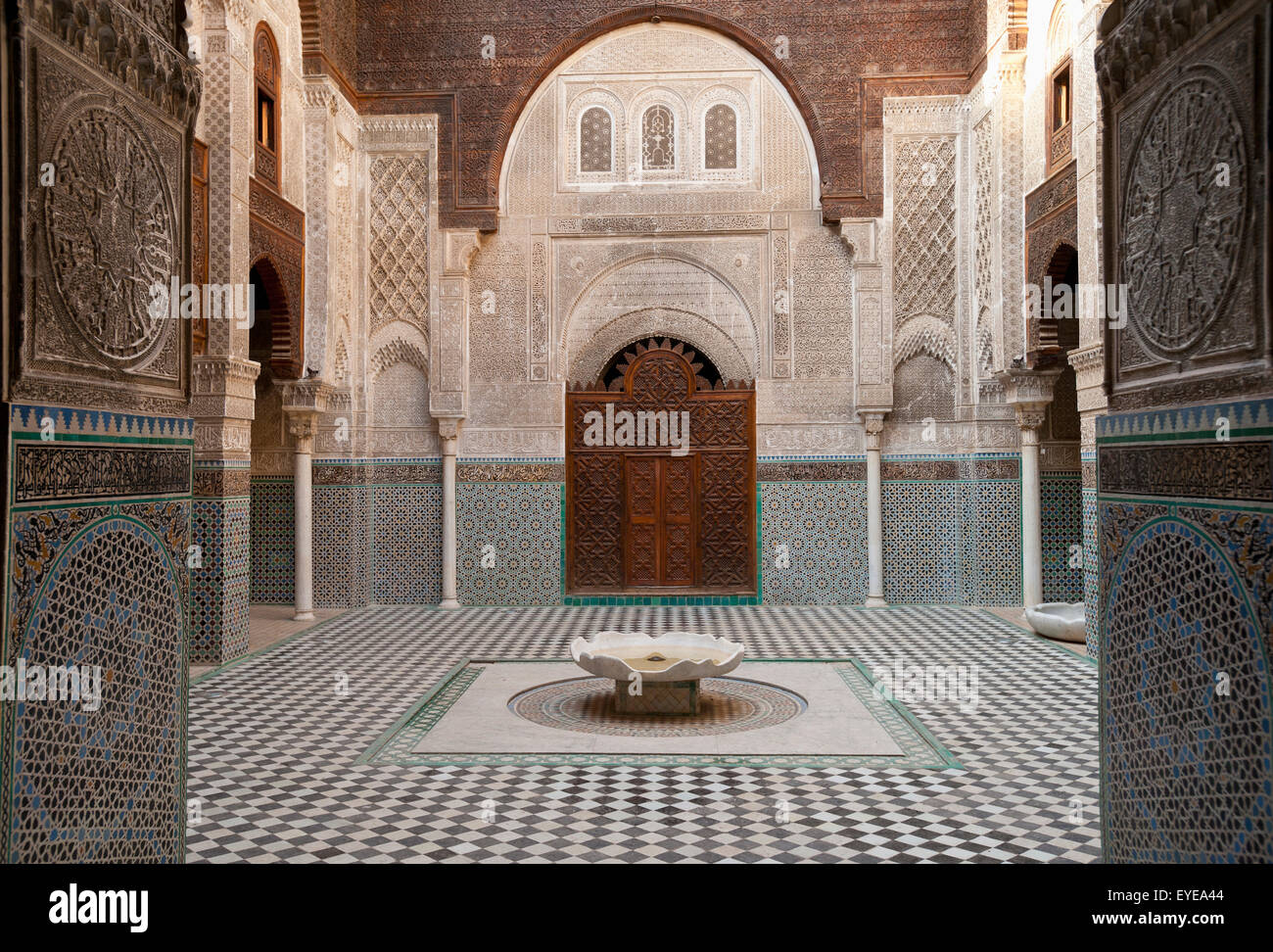 Morocco, Courtyard of Medersa el Attarin; Fez Stock Photo - Alamy