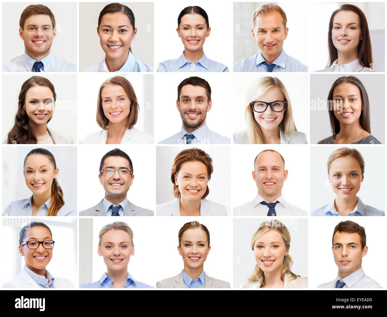 collage with many business people portraits Stock Photo - Alamy