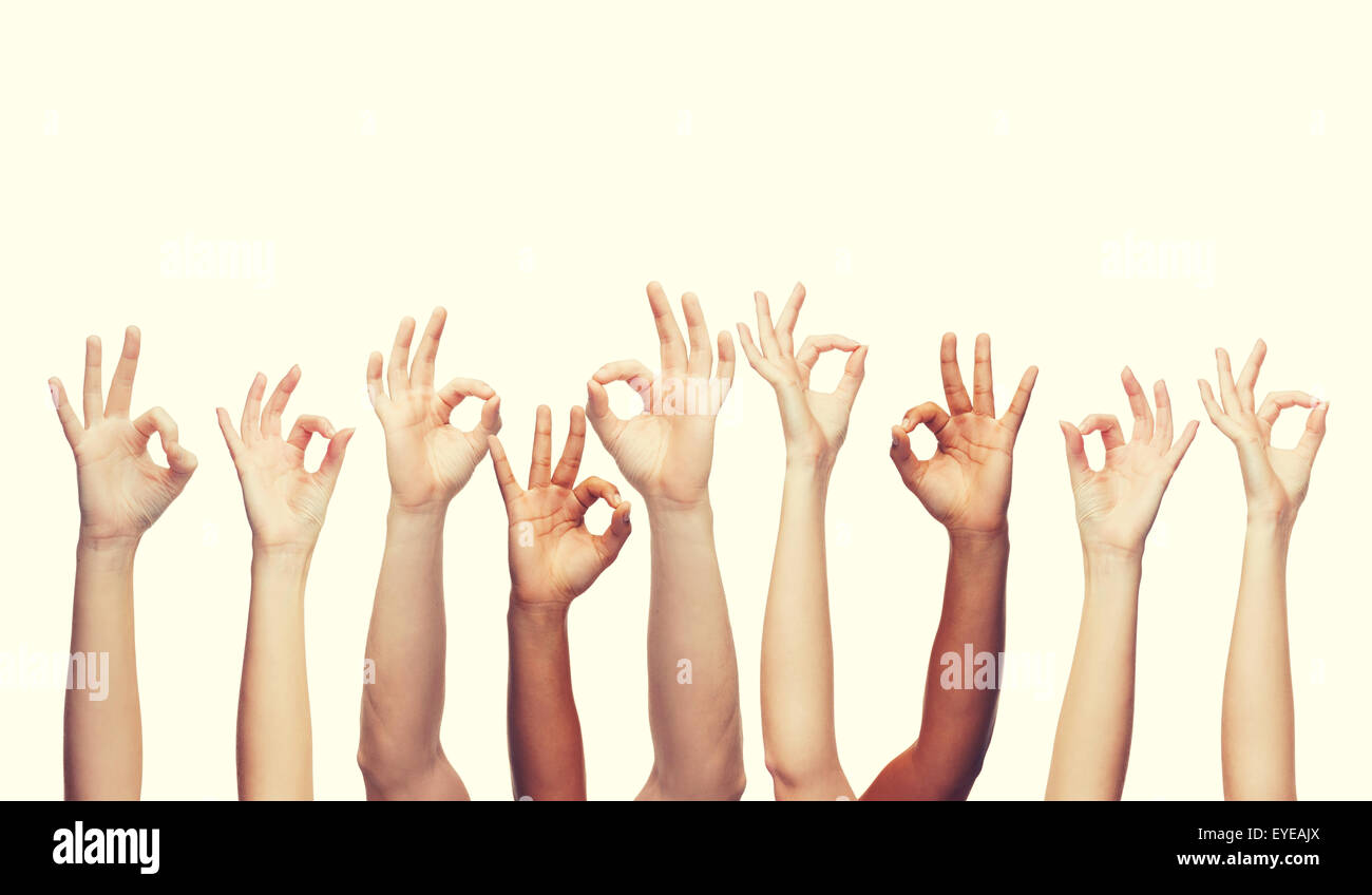 human hands showing ok sign Stock Photo - Alamy
