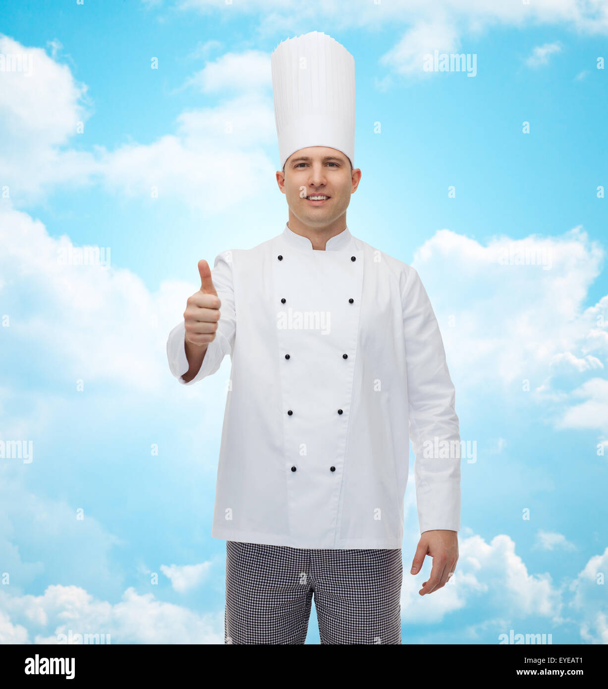 happy male chef cook showing thumbs up Stock Photo - Alamy