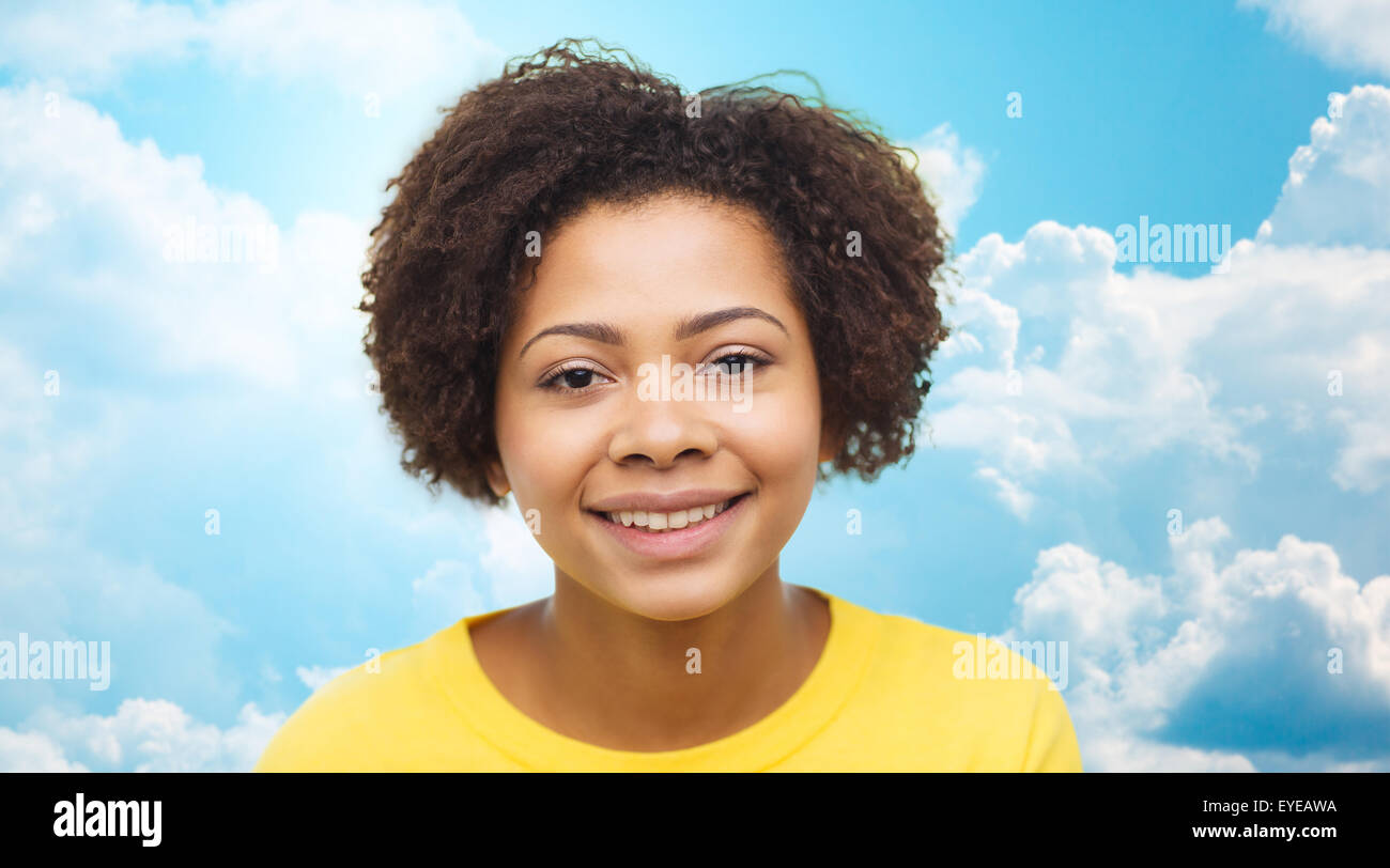 happy african american young woman face Stock Photo - Alamy