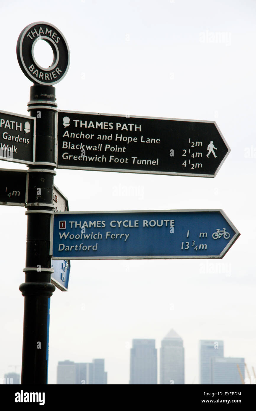 United Kingdom, England, Sign For Thames Path; London Stock Photo - Alamy