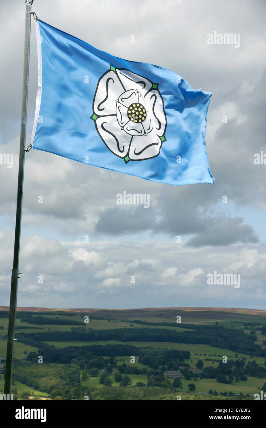 United Kingdom, England, West Yorkshire, White Rose Flag Of Yorkshire ...