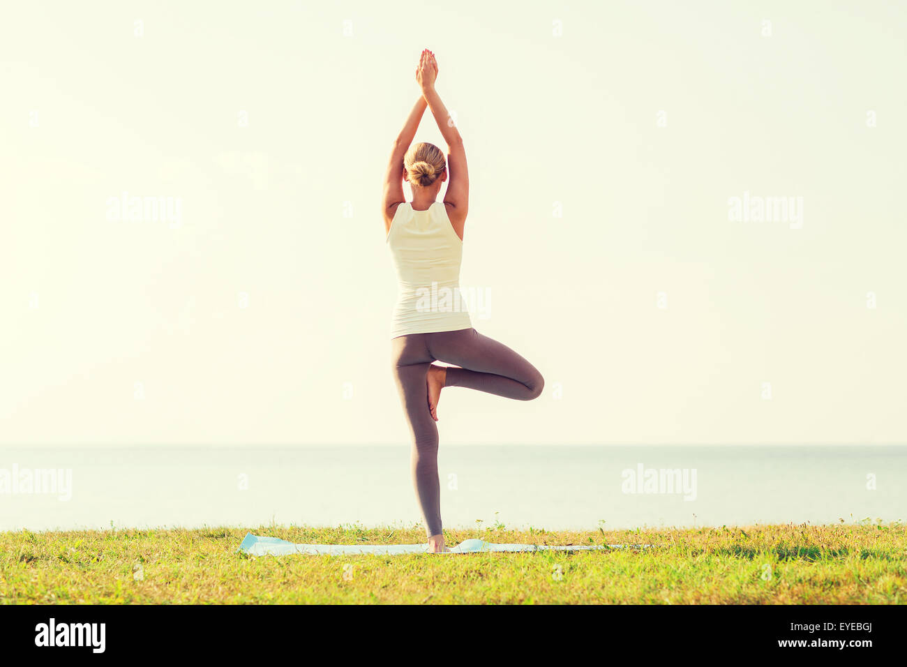 Back view fitness woman slim hi-res stock photography and images - Alamy