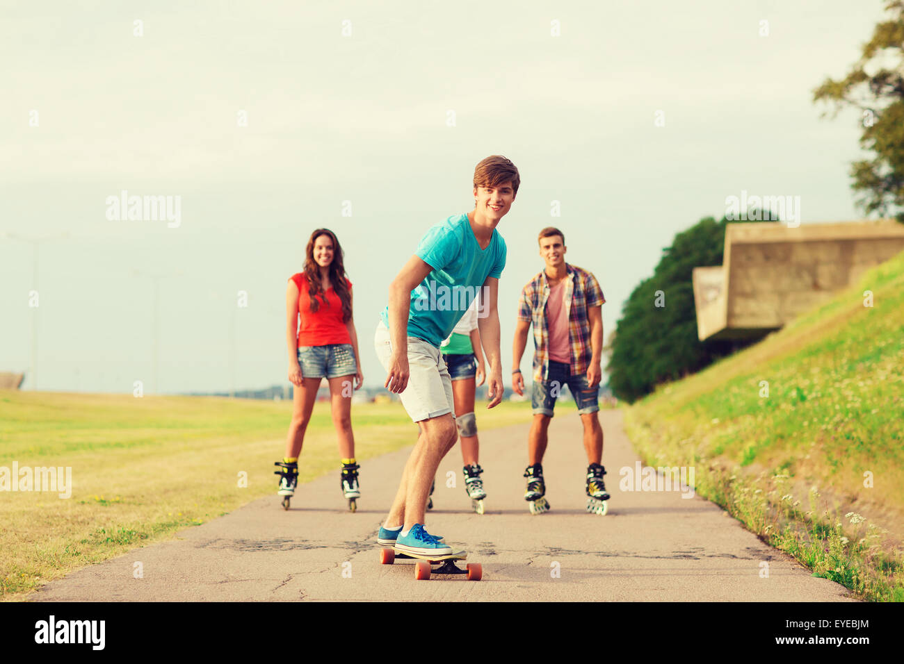Group of skaters hi-res stock photography and images - Alamy