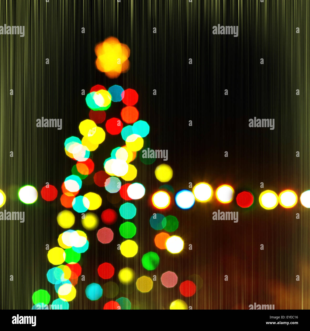 a color unfocused christmas tree at night with stripes Stock Photo - Alamy