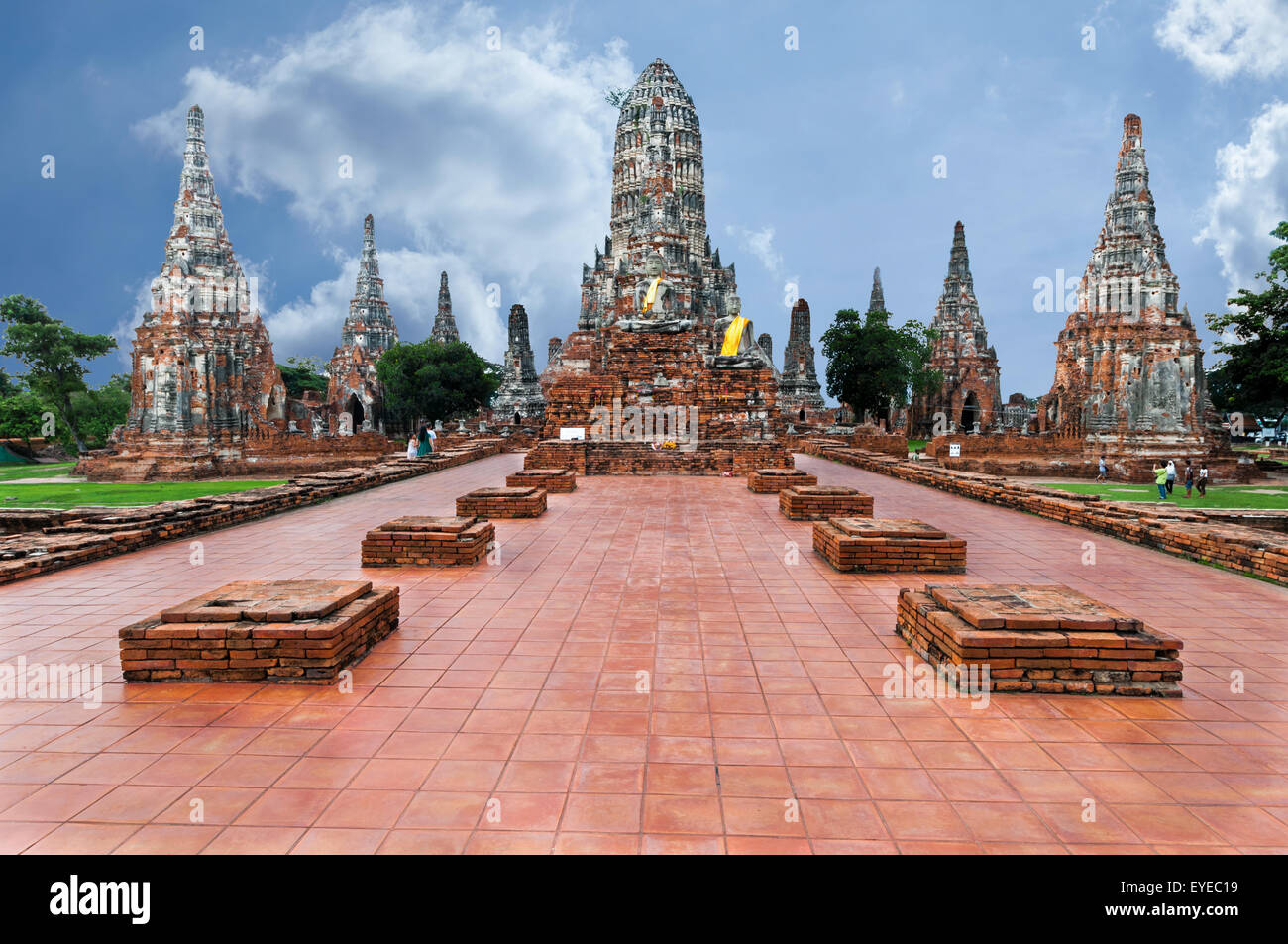 Old Temple Wat Chai watthanaram in Ancient Ayuttaya,Thailand Stock ...