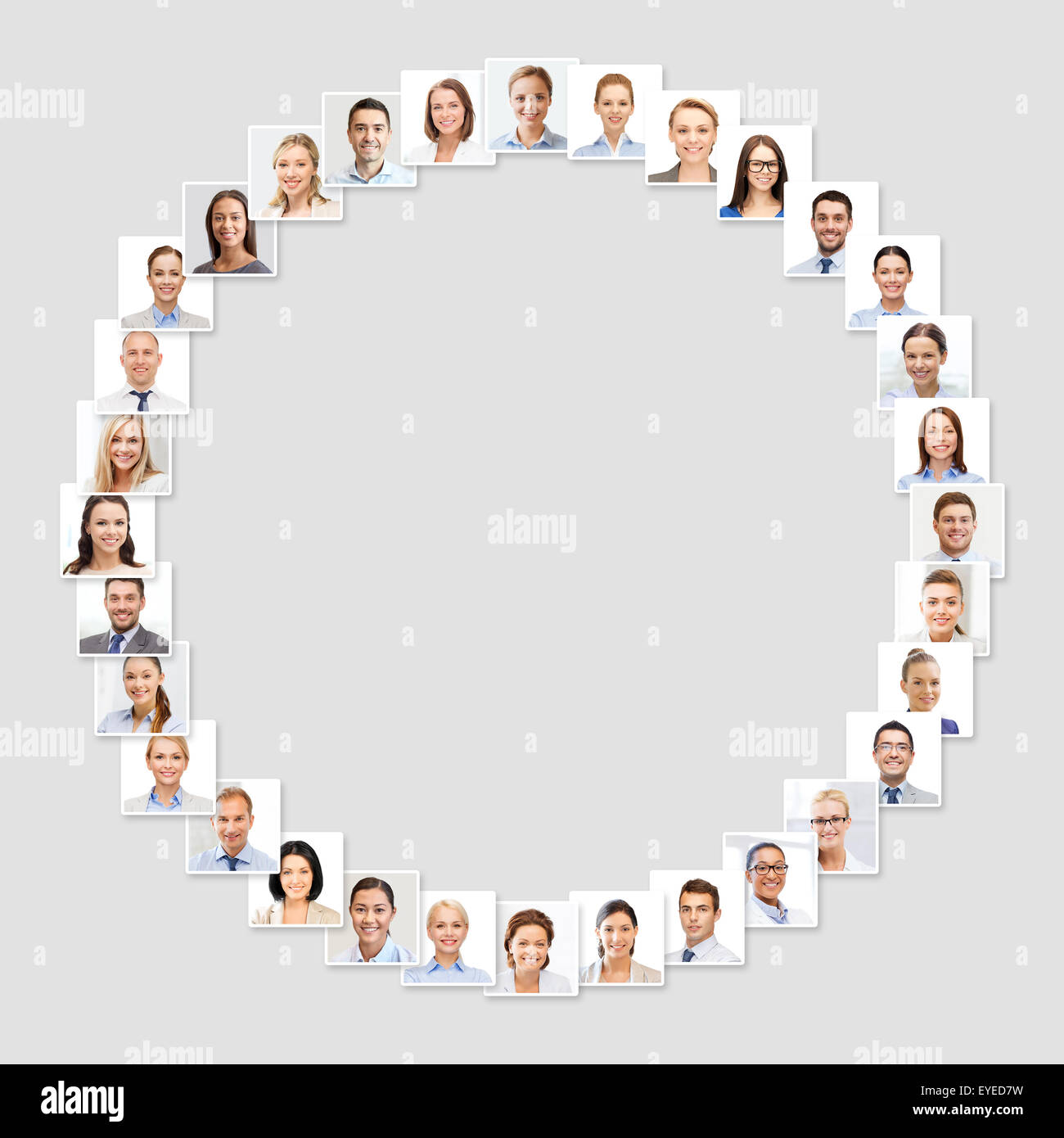 many business people portraits in circle Stock Photo - Alamy