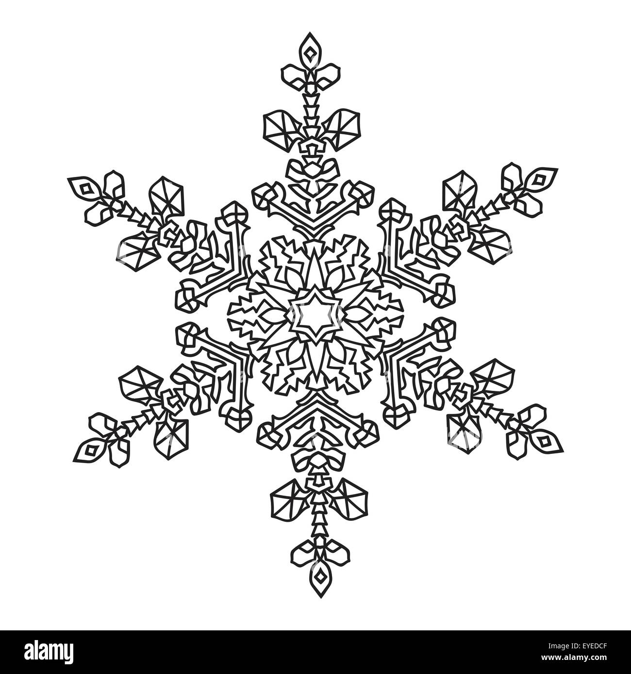 Hand-drawn doodles natural snowflake. Zentangle mandala style Stock ...