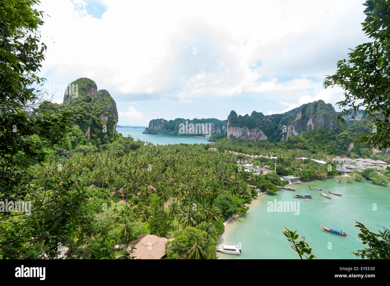 Railay beach in Krabi Thailand panoramic landscape view Stock Photo - Alamy