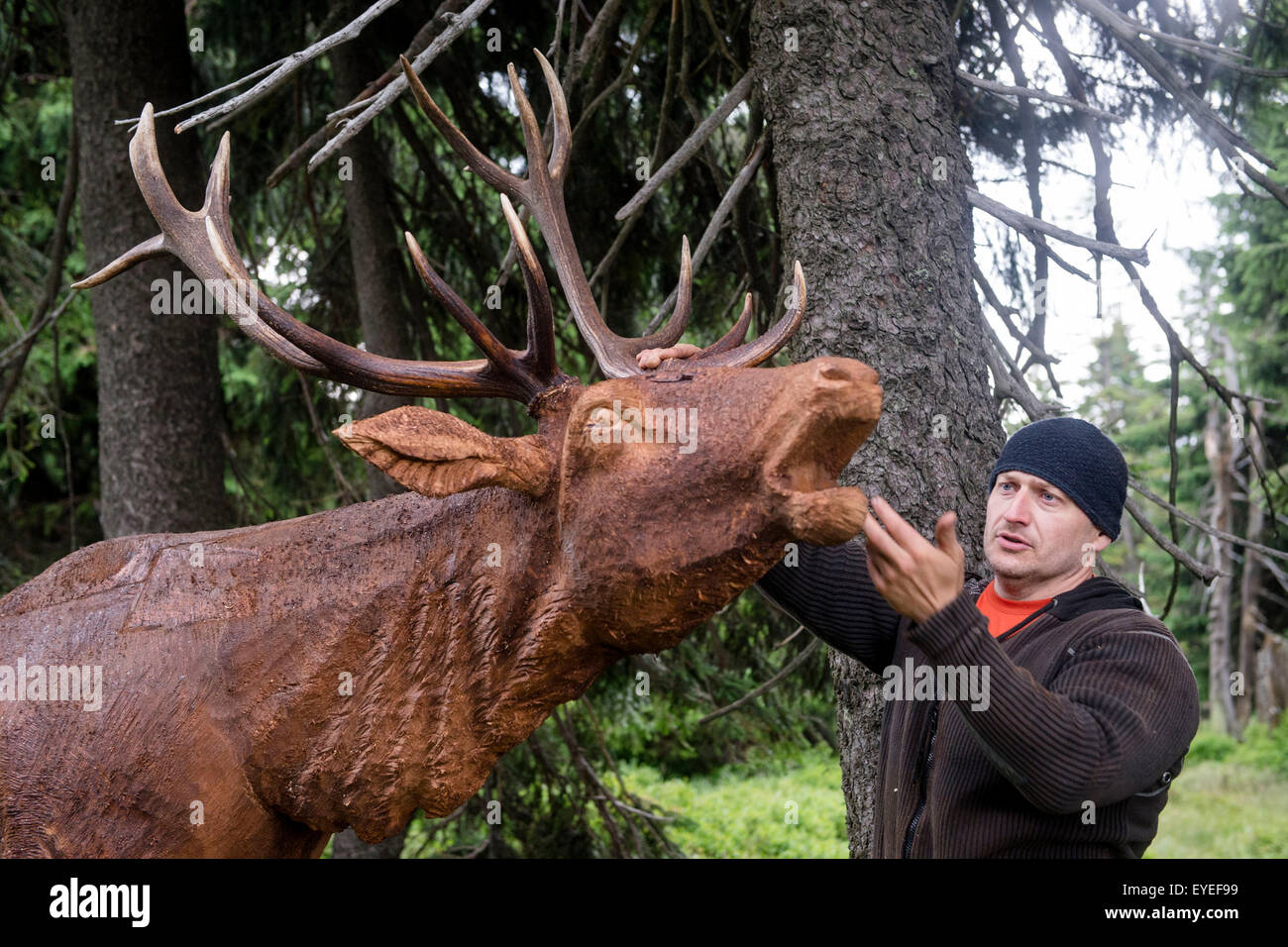 Tourists who visit the Giant Mountains at the junction between the ...