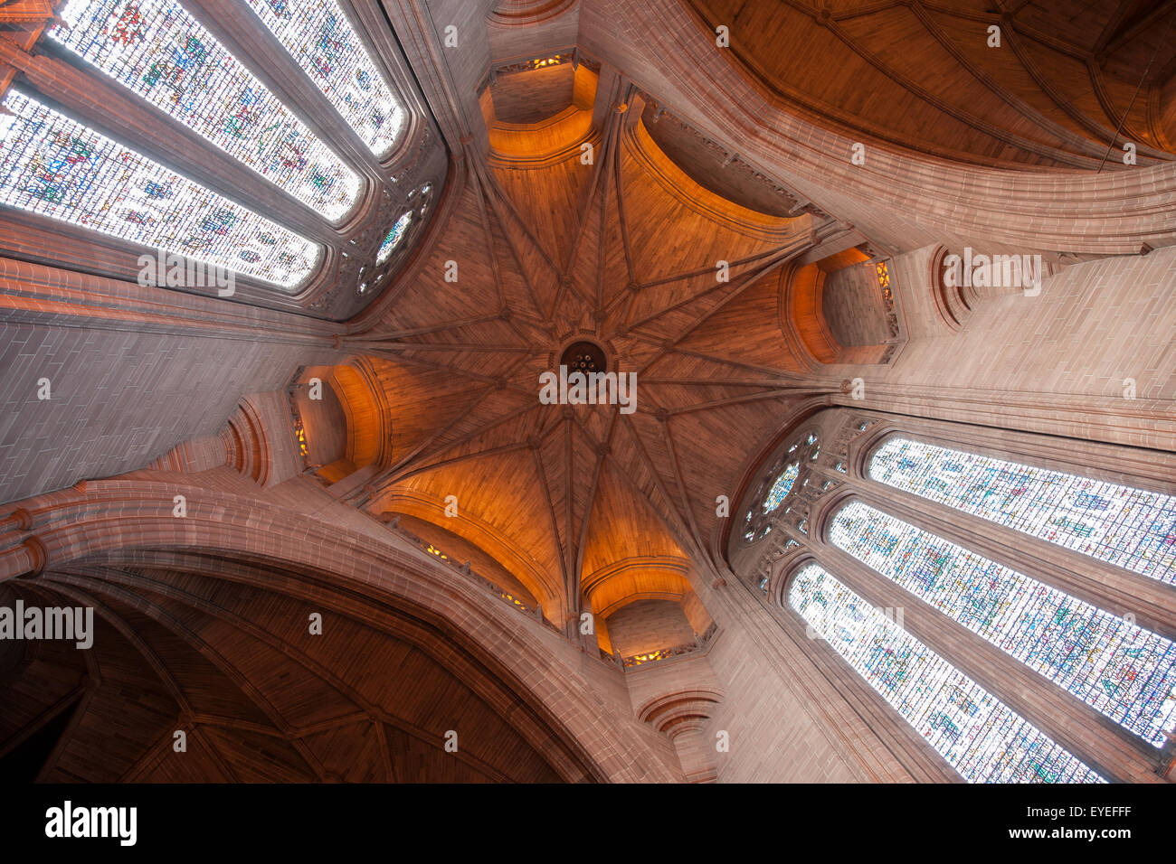 Interior of Anglican Cathedral Church, Liverpool, England, UK Stock ...