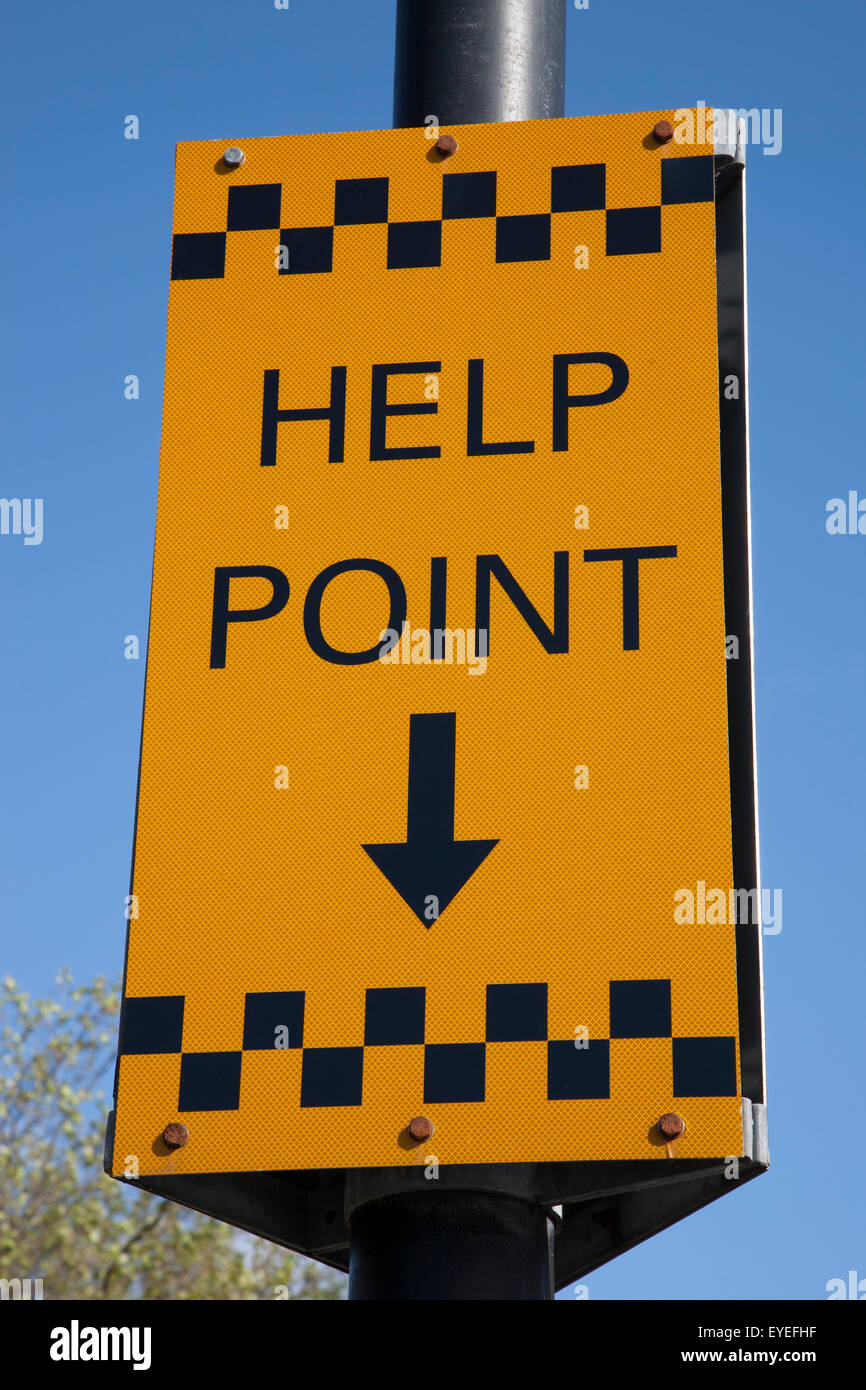 Yellow help point sign hi-res stock photography and images - Alamy
