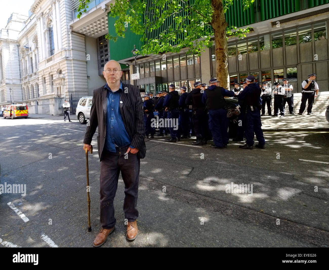 Members of Class War are escorted by Police from Parliament Sq during ...