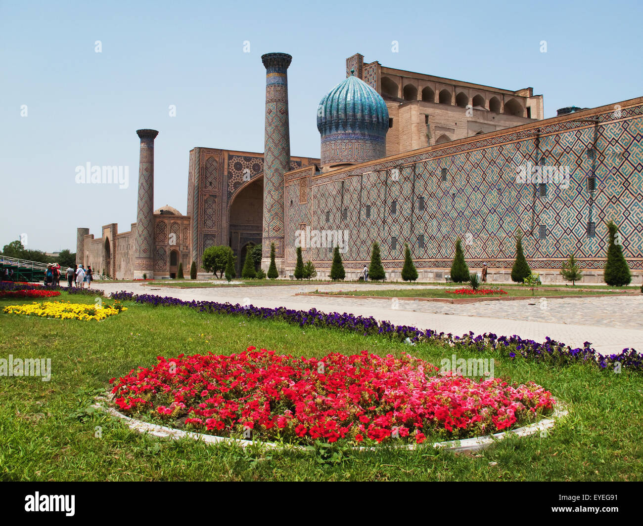 Flower gardens, Registan Square; Samarkand, Uzbekistan Stock Photo - Alamy