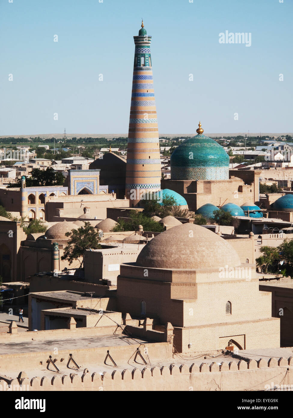 Islam Khoja minaret, Ichan Kala Old City; Khiva, Kizilkum desert ...