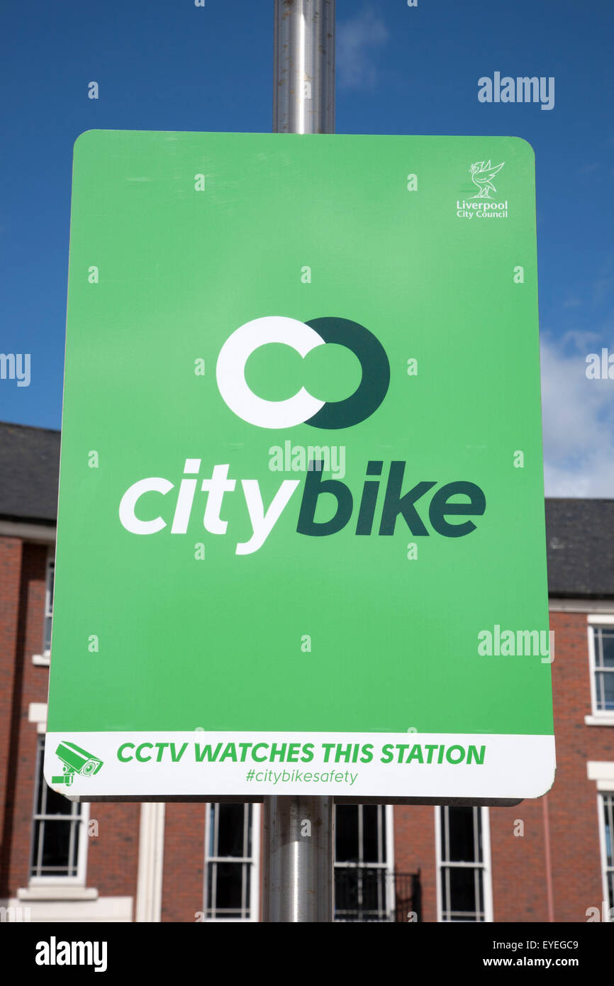 City Bike Cycle Scheme Sign, Liverpool, England, UK Stock Photo - Alamy