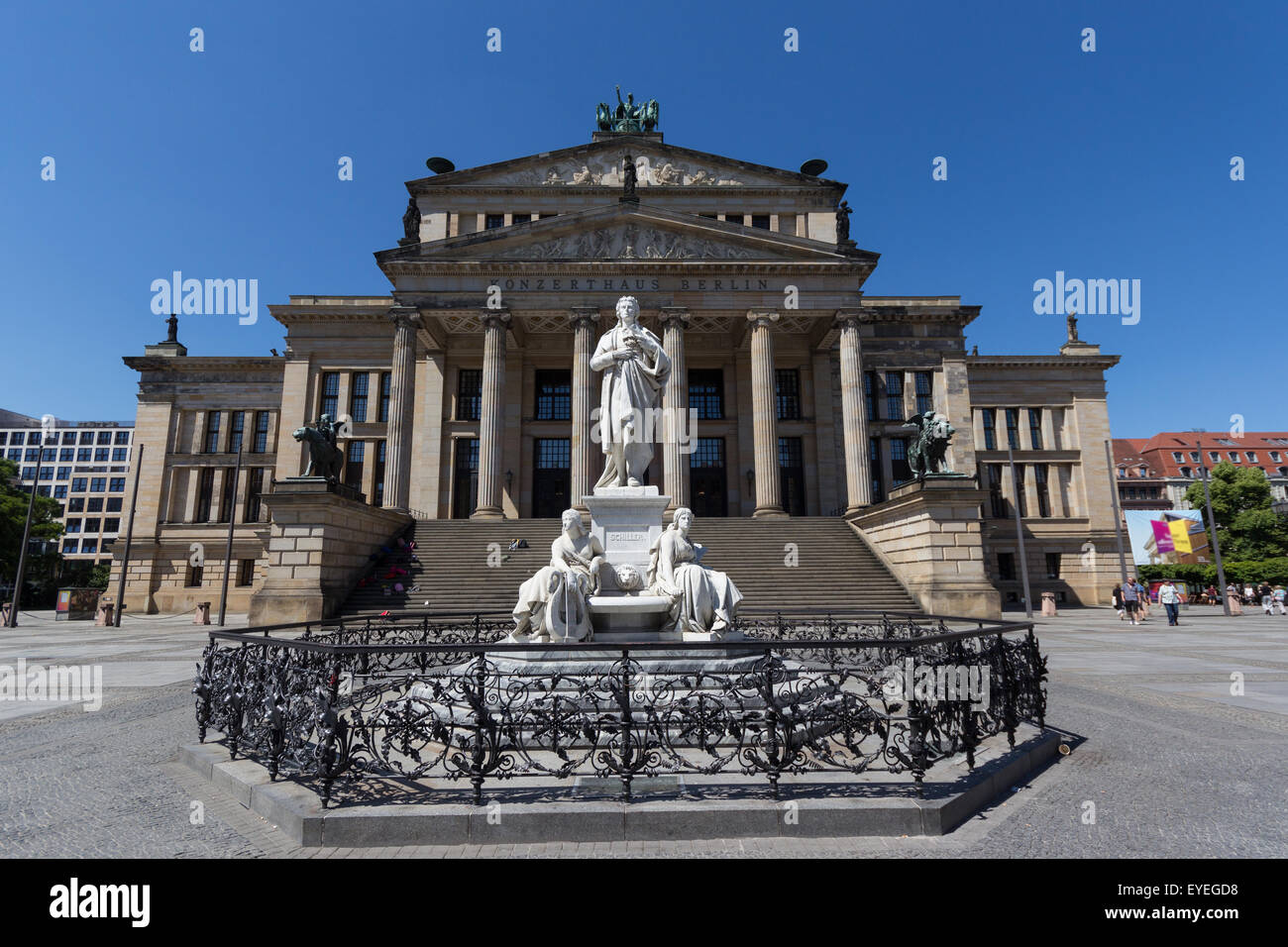 Gendarmenmarkt Berlin, Germany - Statue in front of concert house ...