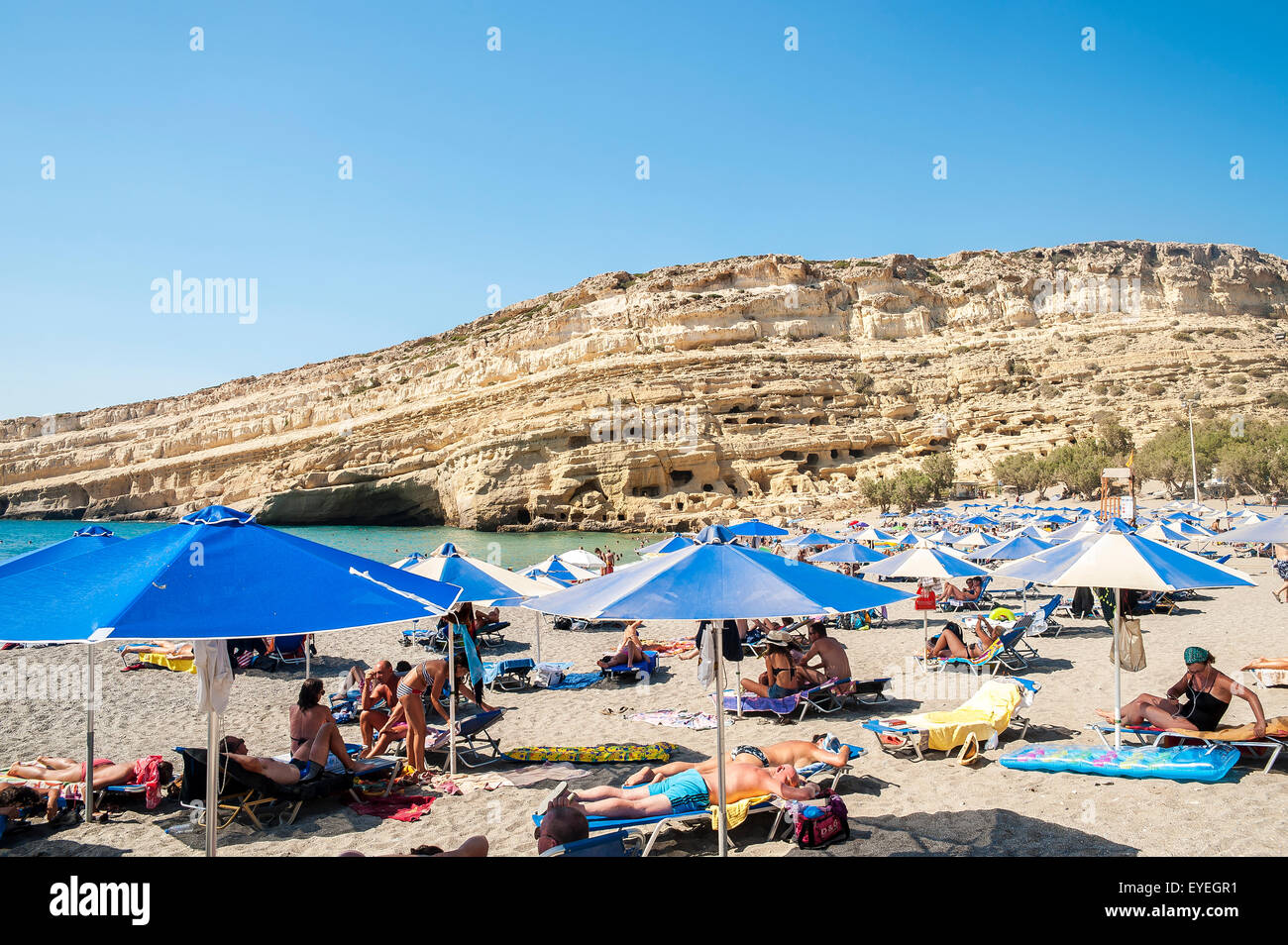 Matala beach; Crete, Greece Stock Photo - Alamy