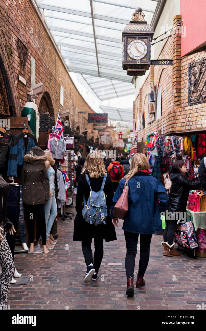 Covered shopping area of the Stables Market, Camden; London, England ...