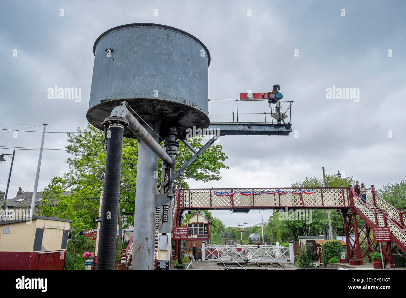 Water tank used for refilling a steam locomotive with water for the ...
