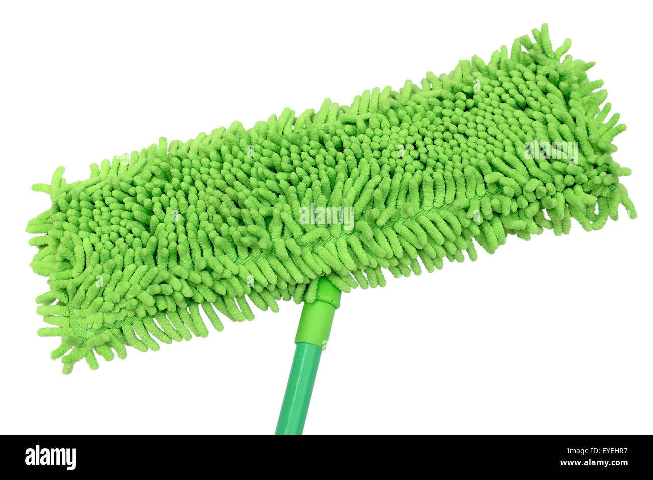 Green soft microfiber mop isolated on white background Stock Photo - Alamy