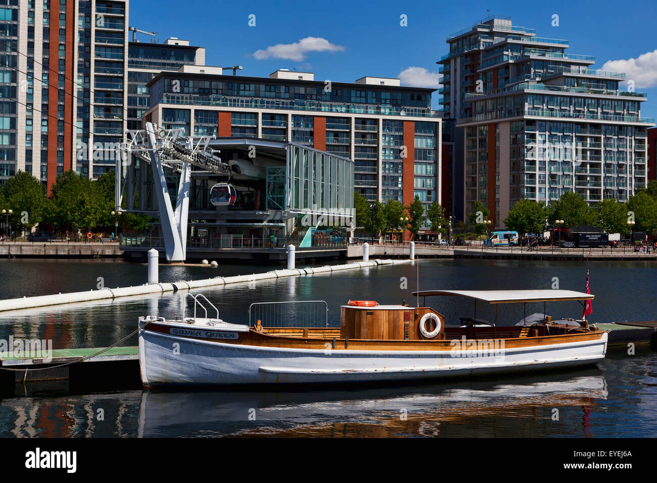 Vintage boat and new construction, Royal Victoria Docks; London ...