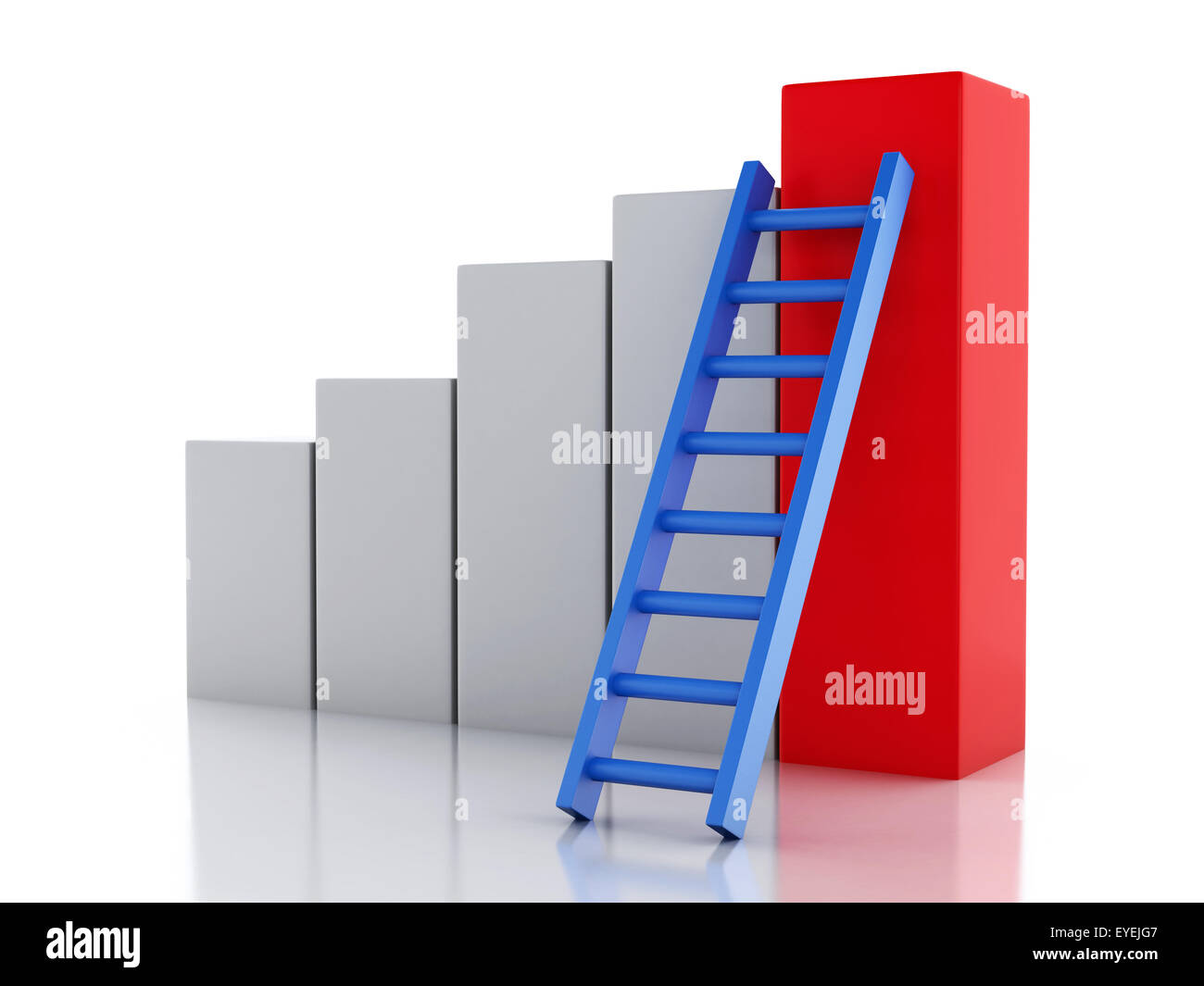 3d renderer image. Statistic graph with stair. Success concept ...