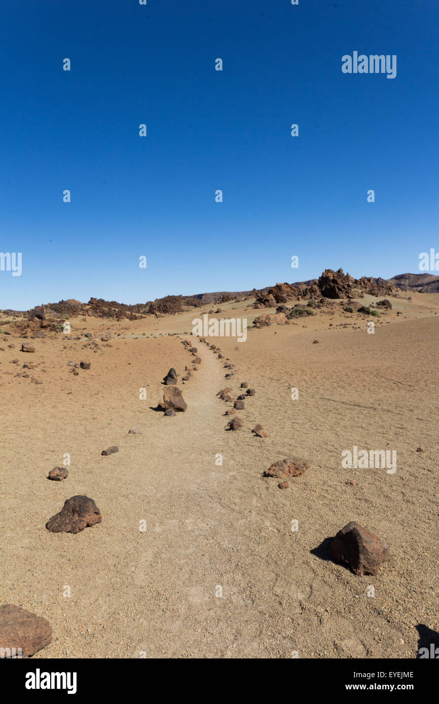 desert landscape - volcano mountain blue sky Stock Photo - Alamy