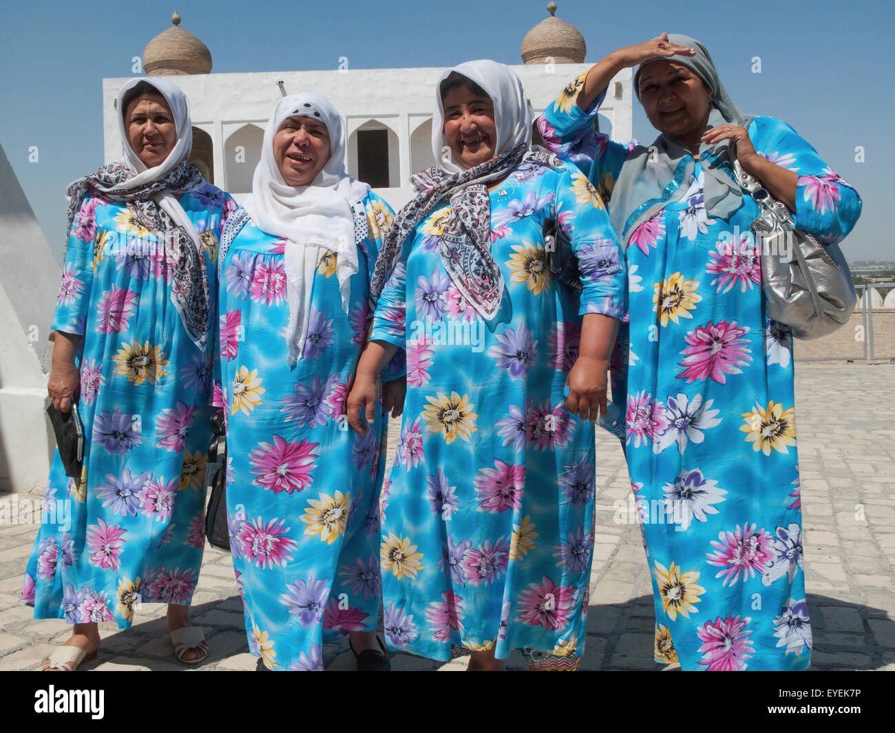 Four sisters visiting the Ark Fortress; Bukhara, Uzbekistan Stock Photo ...